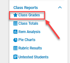 Class Grade Report: Grading Scales (Classic)